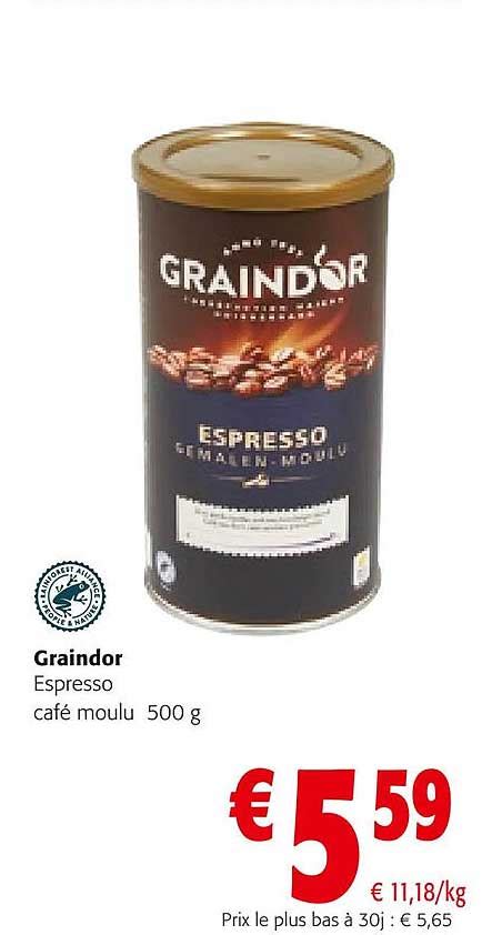 Promo Graindor Espresso Café Moulu chez Colruyt iCatalogue fr