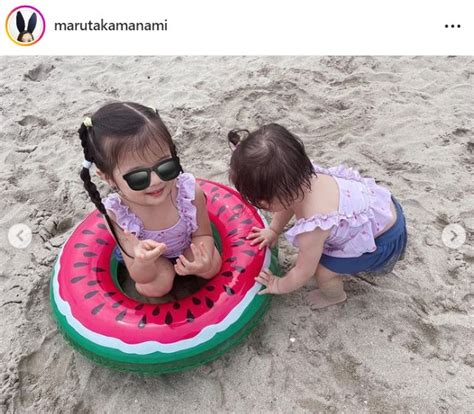「ほんと憧れの家族」丸高愛実、夫・柿谷選手＆娘2人と海を満喫shotに反響「夏をenjoyしてますね」 E Talentbank Coltd