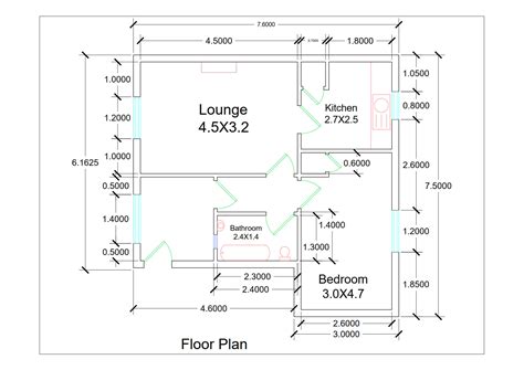Simple Autocad Plan With Dimensions