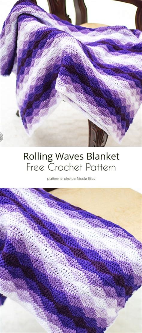 How To Crochet Rolling Waves Stitch In 2021 Free Crochet Pattern