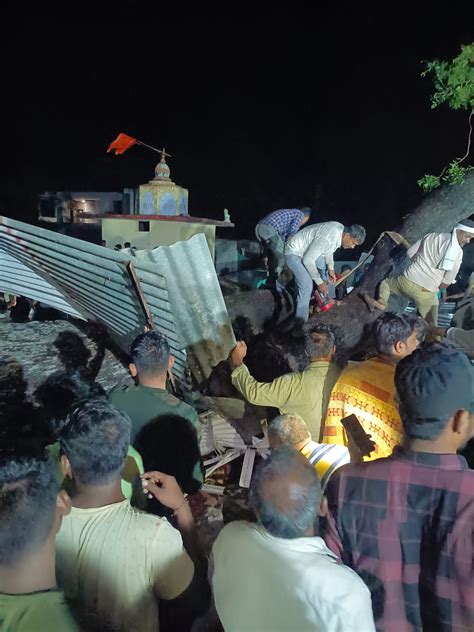 A Tree Collapsed After Rains As People Arrived To Attend A Religious