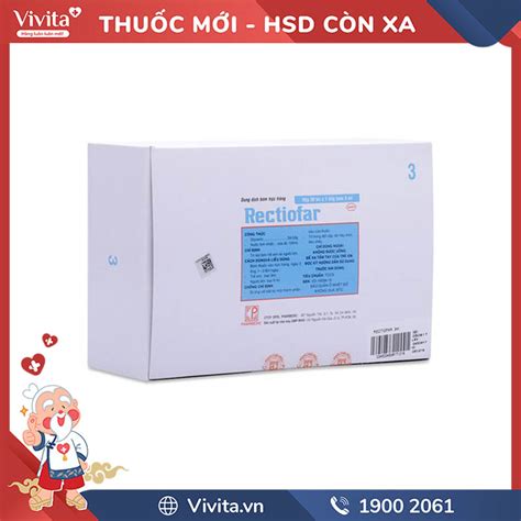 Dung dịch bơm trực tràng trị táo bón Rectiofar 3ml Hộp 50 ống VIVITA