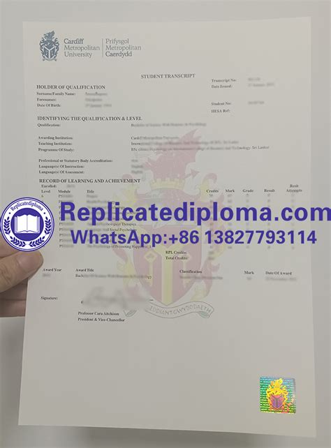 I Want To Buy Realistic Cardiff Metropolitan University Transcript