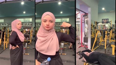 JILBAB LIVE BAR BAR SAAT GYM #workout #gym #hijabgym #gymstyle - YouTube