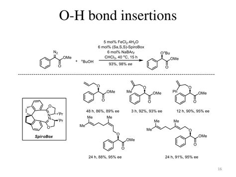 Ppt Enantioselective Xh Insertion Reactions Based On Carbenoids