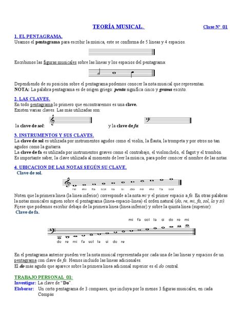 Teoría Musical 8 Clase 20 Puntos Pdf Clave Musicología
