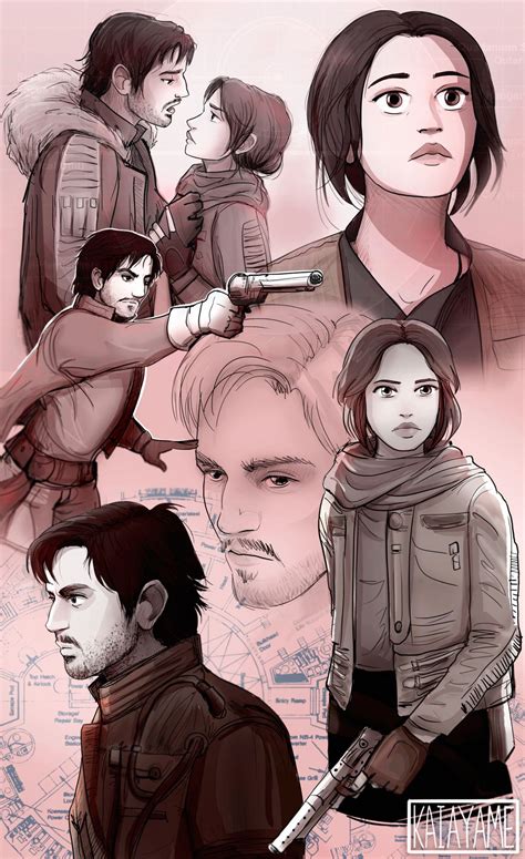 “rebellions Are Built On Hope” Cassian Andor And Jyn Erso Art Rogue