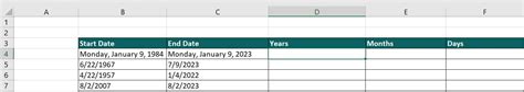 How To Calculate The Difference Between Two Dates In Ms Excel
