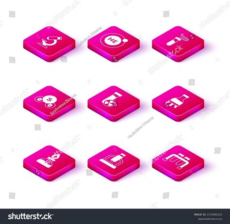Set Alcohol Spirit Burner Microscope Sulfur Stock Vector Royalty Free