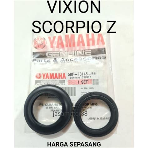 Jual SEAL SIL SHOCK DEPAN PLUS TUTUP ABU SCORPIO VIXION HARGA SEPASANG
