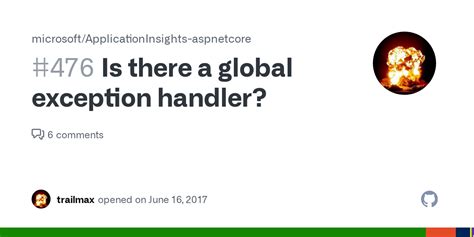 Is There A Global Exception Handler Issue Microsoft ApplicationInsights Aspnetcore