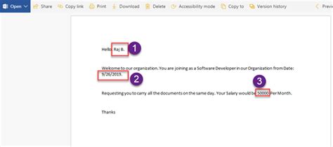 Generate Ms Word Document Consuming Sharepoint List Data From A