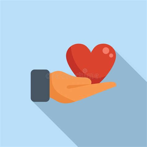Care Love Hand Icon Flat Vector Person Coping Skills Stock