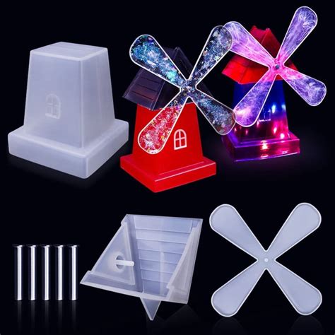 Windmill Mold 3d Crafts Epoxy Casting Ornament Molds Diy Desktop