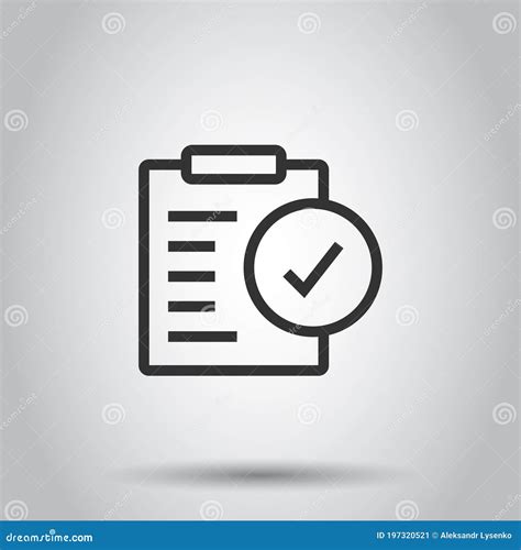 Document Checkbox Icon In Flat Style Test Vector Illustration On White Isolated Background