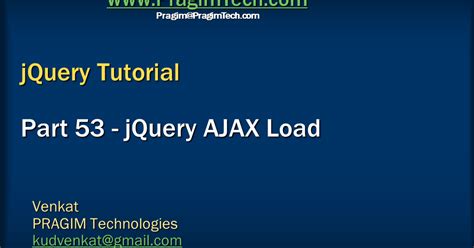 Sql Server Net And C Video Tutorial Jquery Ajax Load