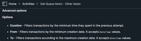 unable to pass a variable in ´from´ field in get queue items activity