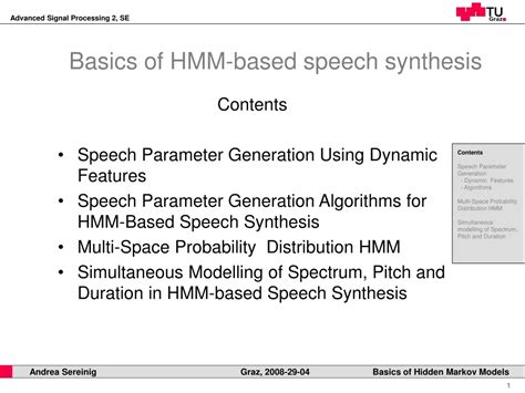 PPT Fundamentals Of HMM Based Speech Synthesis PowerPoint Presentation ID
