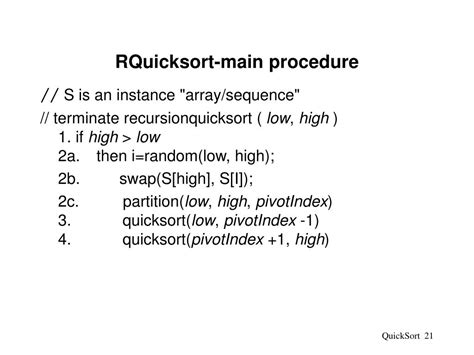 PPT QuickSort Algorithm PowerPoint Presentation Free Download ID