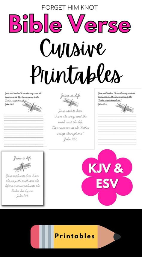 Bible Verse Cursive Printables Artofit