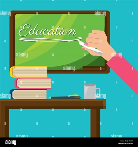 Teacher With Class Board And Study Tools Stock Vector Image And Art Alamy