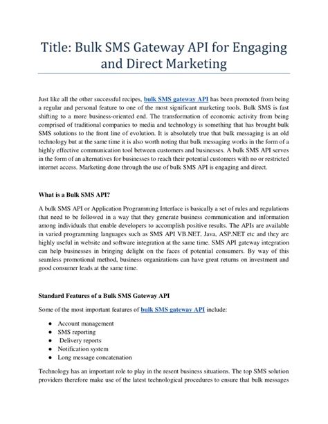 Ppt Bulk Sms Gateway Api For Reaching Out To Audiences Powerpoint