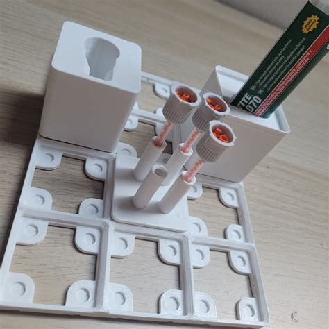 Gridfinity 1x1x7 Loctite 11g Adhesive Glue Tube Holder Mixing Nozzle