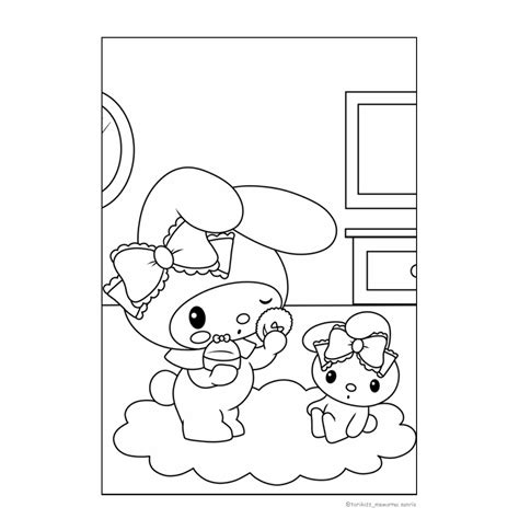 Jual Kertas Mewarnai Gambar Edisi Sanriokuromihello Kitty My Melody