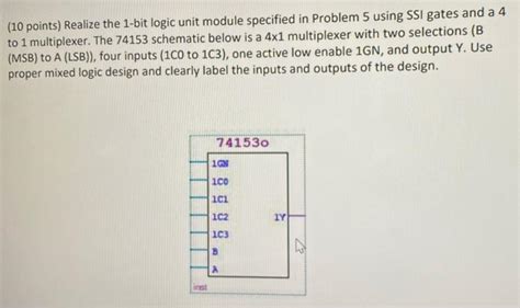 Solved 10 Points Realize The 1 Bit Logic Unit Module