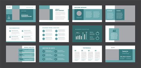 การนําเสนอทางธุรกิจโบรชัวร์คู่มือการออกแบบหรือ Powerpoint สไลด์แม่แบบ