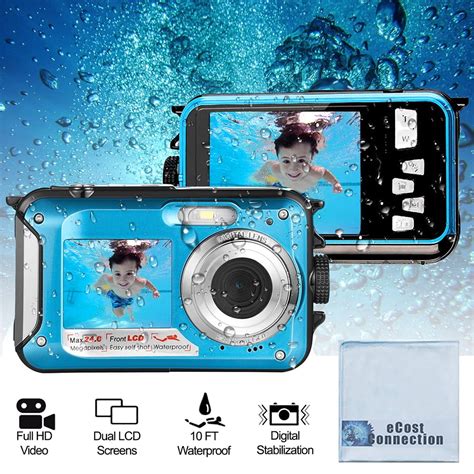 Acuvar Updated 48mp Waterproof Digital Camera With Dual Screen Led