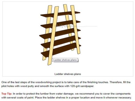 Ladder Wood Shelves Plans PDF Wooden Project DIY Woodworking Etsy