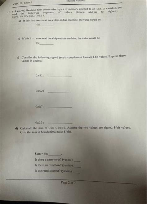 Solved 1 10 Marlos Reading Four Consecutive Bytes Of