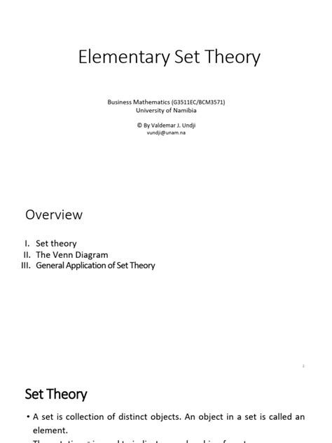 Lecture 2 Elemetary Set Theory 1 Pdf Set Mathematics