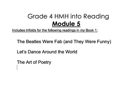 Th Grade HMH Into Reading Activity Pack Module Made By Teachers