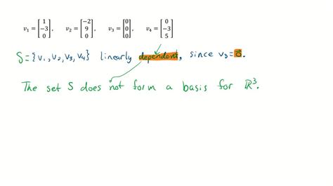 SOLVED Determine which sets in Exercises are bases for ℝ Of the sets that are not bases