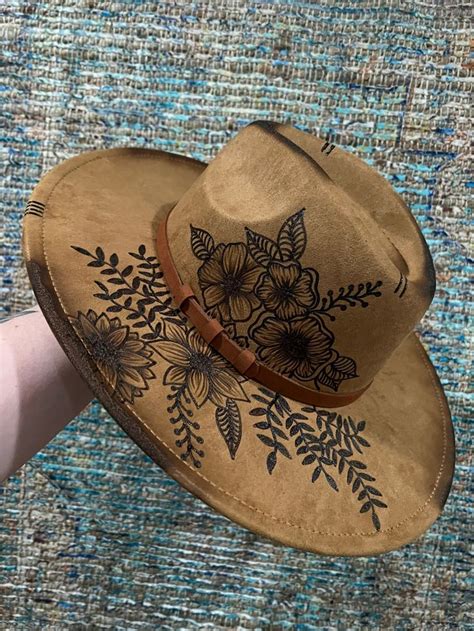 Custom Burned Rancher Hats Etsy Canada Custom Cowboy Hats Felt