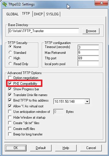 Technical Information From Lab Sieben Issue Tftp Server Not