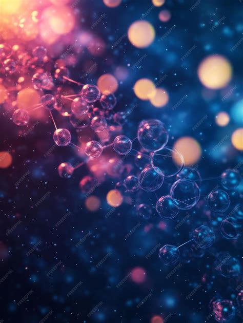 A Vibrant Abstract Image Depicting A Molecular Structure With Interconnected Spheres Illuminat
