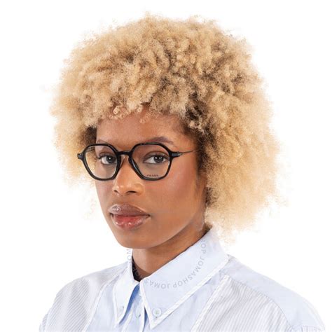 Prada Demo Geometric Ladies Eyeglasses Pr 07yv 1ab1o1 50 8056597632676