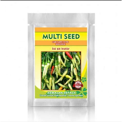 Jual Isi 50 Biji Benih Bibit Cabe Rawit Putih Merunduk Kemasan