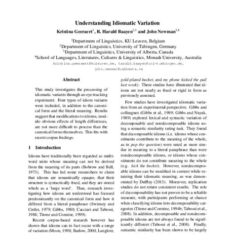 Understanding Idiomatic Variation Acl Anthology