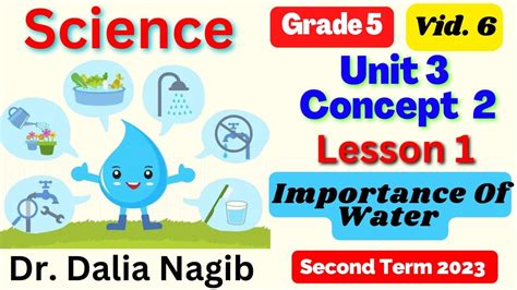 Science Grade 5 Unit 3 Concept 2 Lesson 1 Importance Of Water ساينس