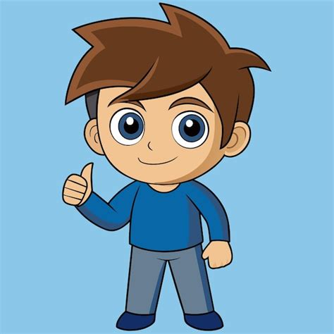 Un Personaje De Dibujos Animados Con El Pulgar Hacia Arriba Vector