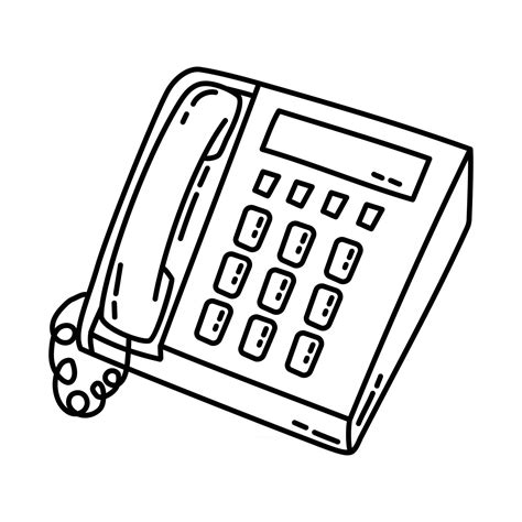 Telephone Icon Doodle Hand Drawn Or Outline Icon Style Vector