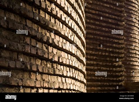 Old Bricks Curve Pattern On The Side Of The Cathedral From Pavia Italy