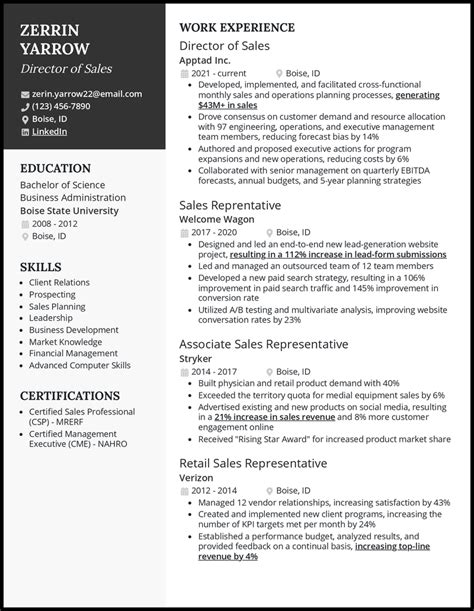 Sales Director Resume Examples To Win The Job In