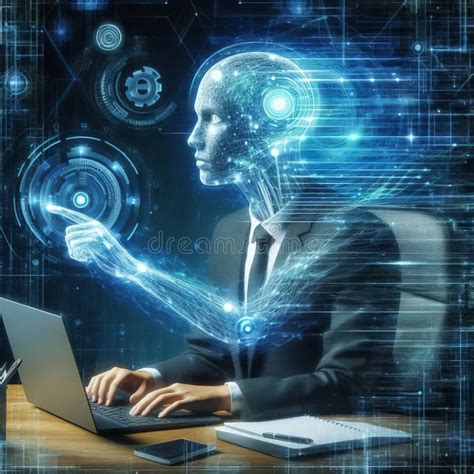 Abstract Ai Accelerating Workflow For Office Workers Futuristic