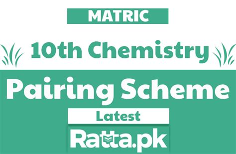 Matric 10th Chemistry Pairing Scheme 2024 Ratta Pk