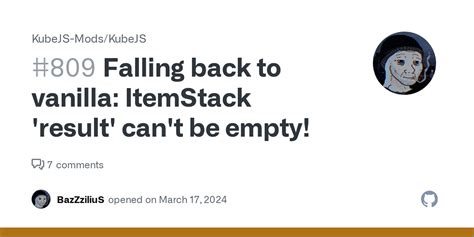 falling back to vanilla itemstack result can t be empty · issue
